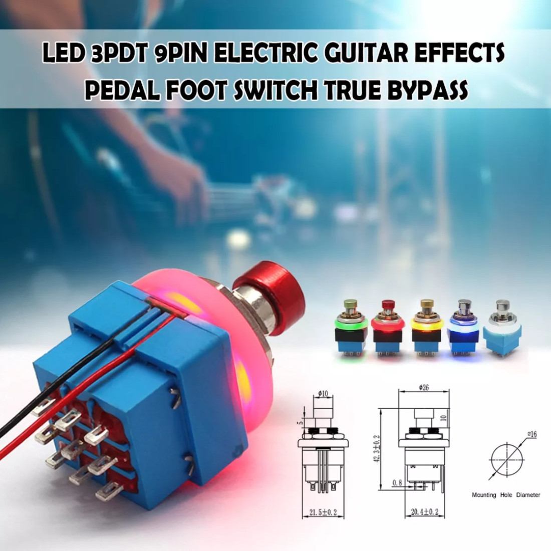 3PDT With LED Latching Solder Lug Footswitch RGBYW | Philippines ...